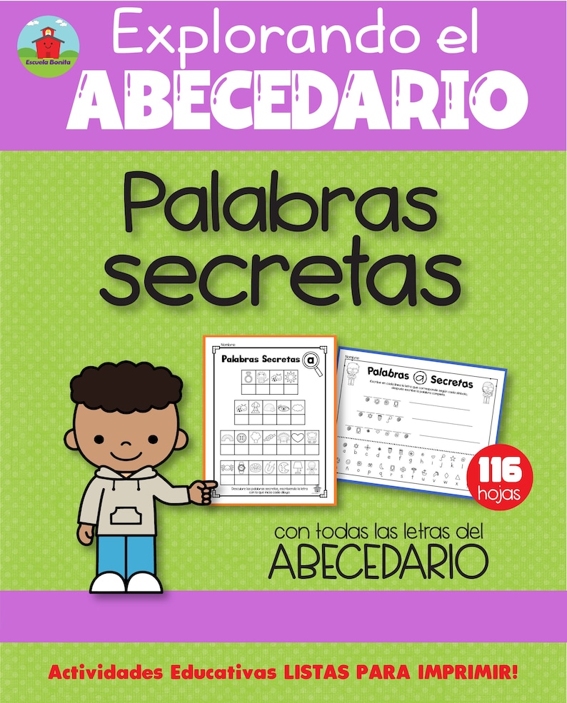 PALABRAS SECRETAS Con El Abecedario / Spanish Alphabet "secret Words ...