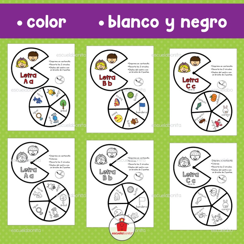 Ruletas Del Abecedario / Spanish Alphabet Spinners - Etsy