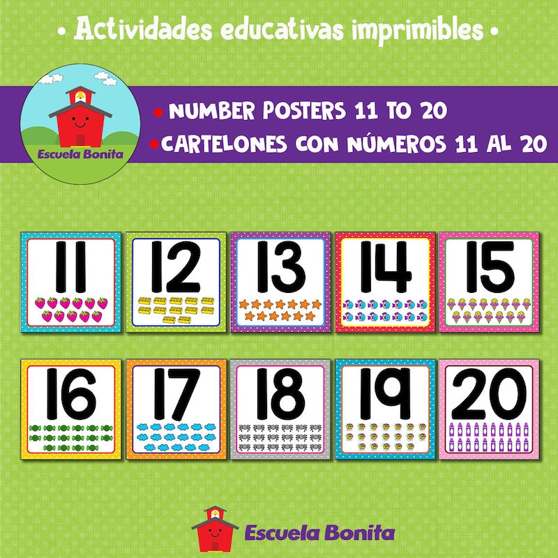 Los Numeros De 11 20 - Etsy Canada