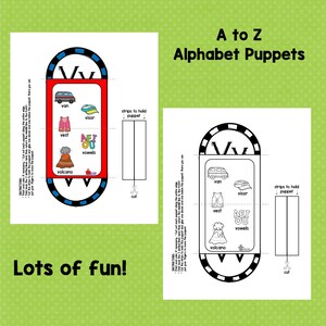 Alphabet PUPPETS! A to Z Craft Activity!!!! in ENGLISH!! - Etsy
