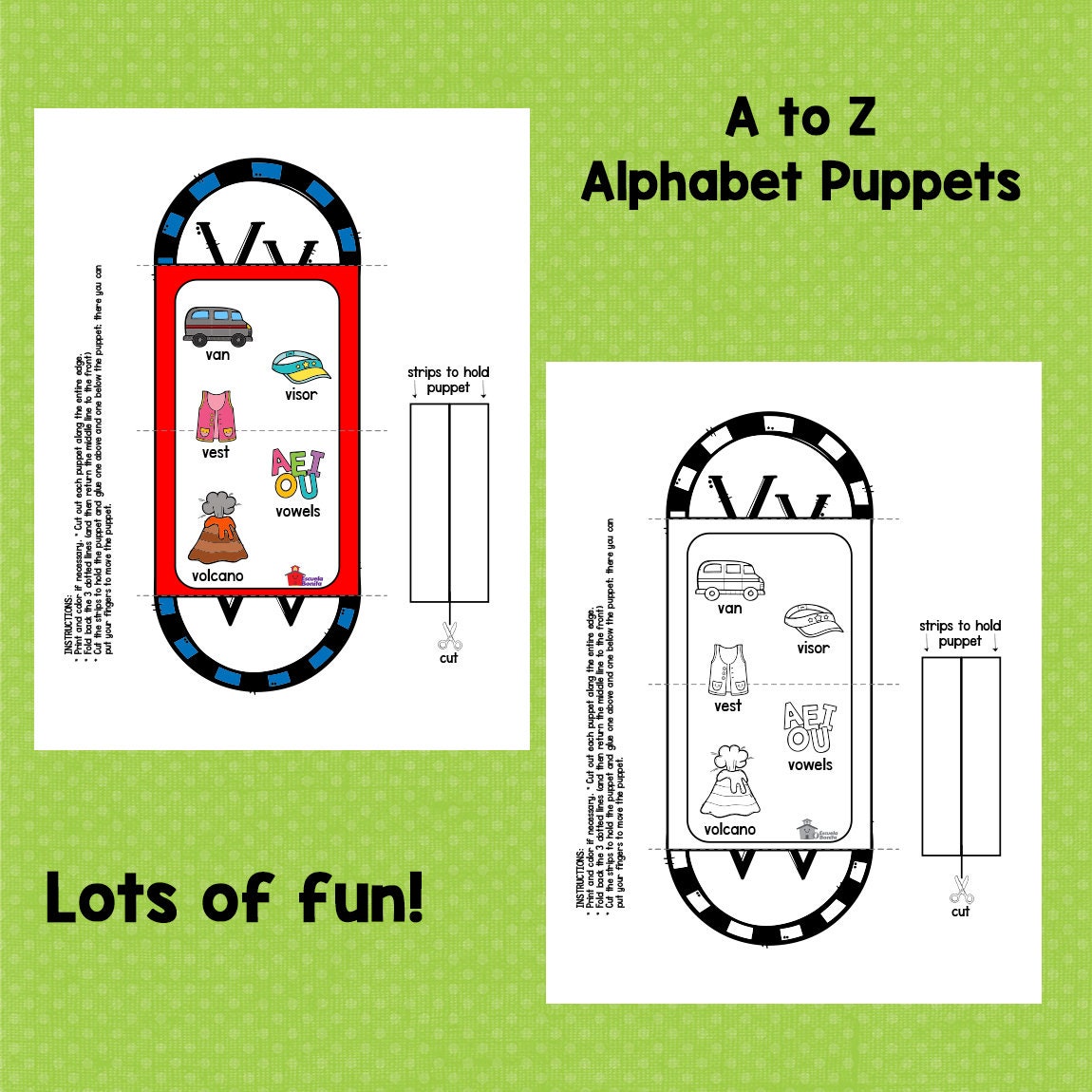 Alphabet PUPPETS! A to Z Craft Activity!!!! in ENGLISH!! - Etsy