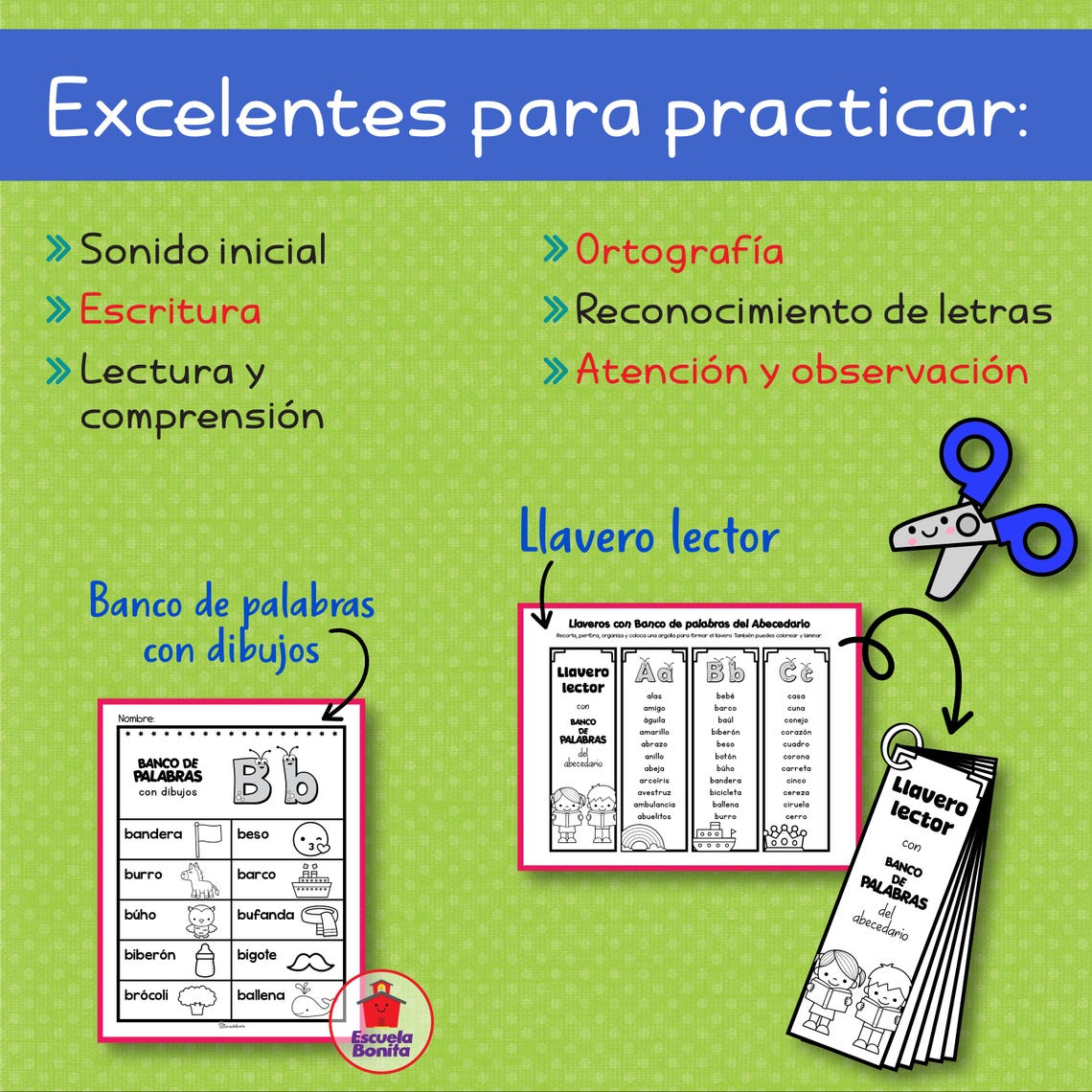 BANCO DE PALABRAS Con El Abecedario / Spanish Word List - Etsy