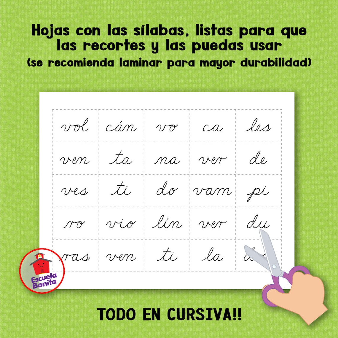 Aprendo a Leer Y Escribir FORMANDO PALABRAS volumen 2 En CURSIVA En ...