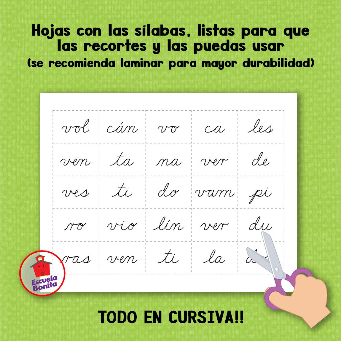 Aprendo a Leer Y Escribir FORMANDO PALABRAS "volumen 2" En CURSIVA ...