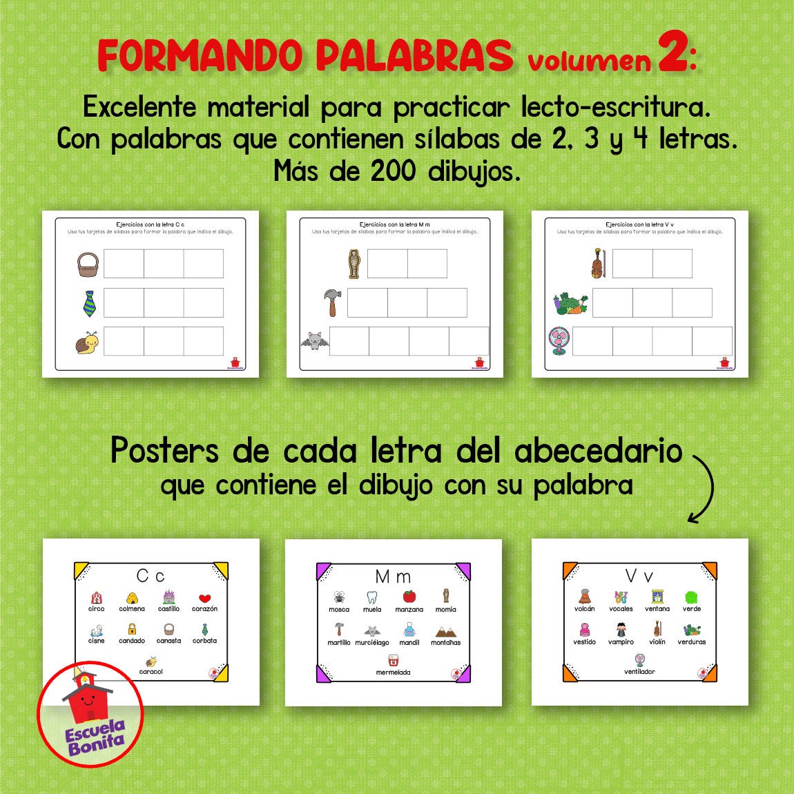 Aprendo a Leer Y Escribir FORMANDO PALABRAS "volumen 2" En ESPAÑOL ...