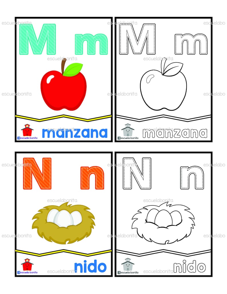Spanish ABC Wall Cards / Posters Del ABECEDARIO En Español Con Letra ...