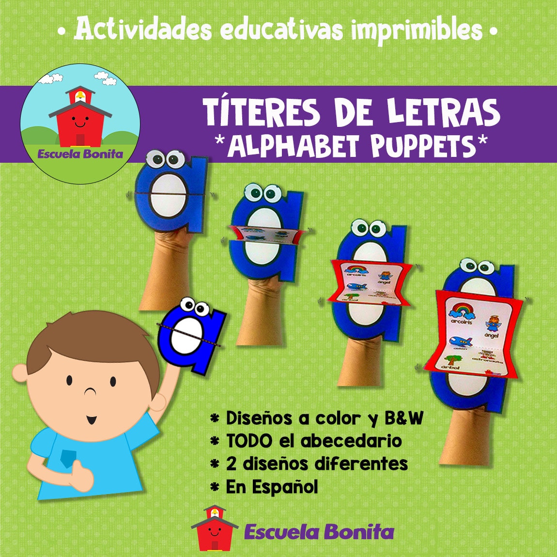 Títeres Del Abecedario // Alphabet Puppets in Spanish - Etsy