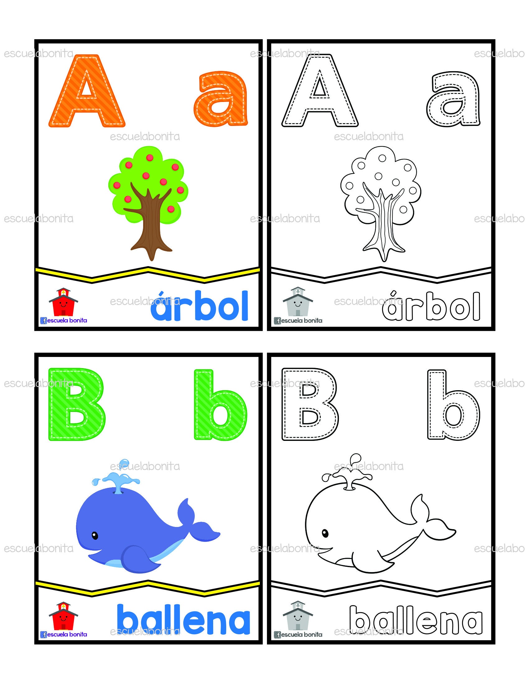 Spanish ABC Wall Cards / Posters Del ABECEDARIO En Español Con Letra ...