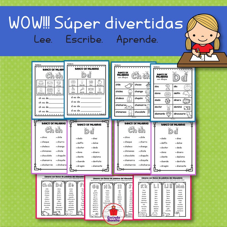 BANCO DE PALABRAS Con El Abecedario / Spanish Word List - Etsy