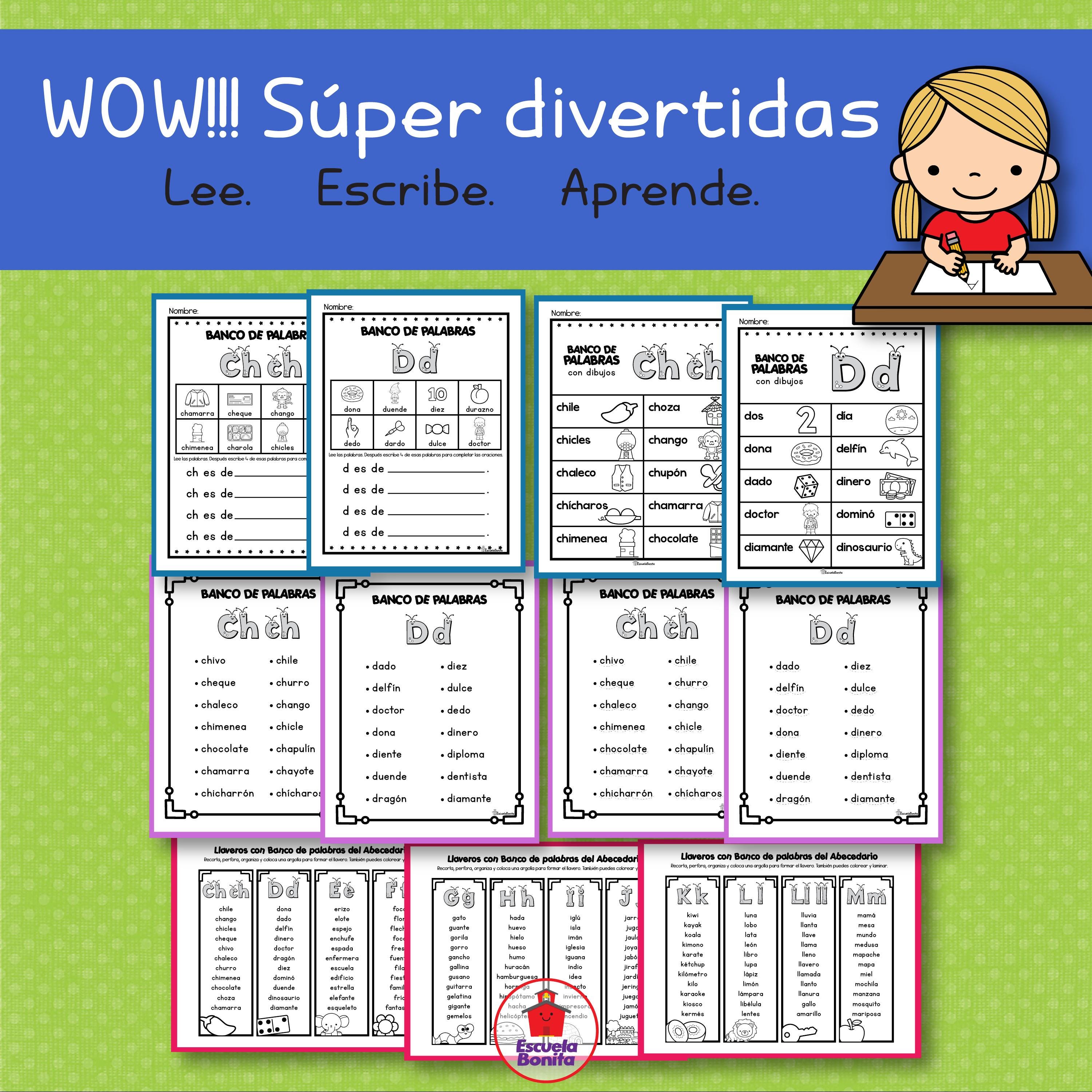 BANCO DE PALABRAS Con El Abecedario / Spanish Word List - Etsy