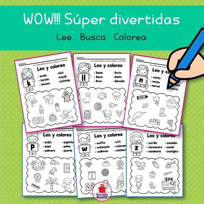 LEO Y COLOREO Con El Abecedario / Spanish Alphabet "read and Color ...