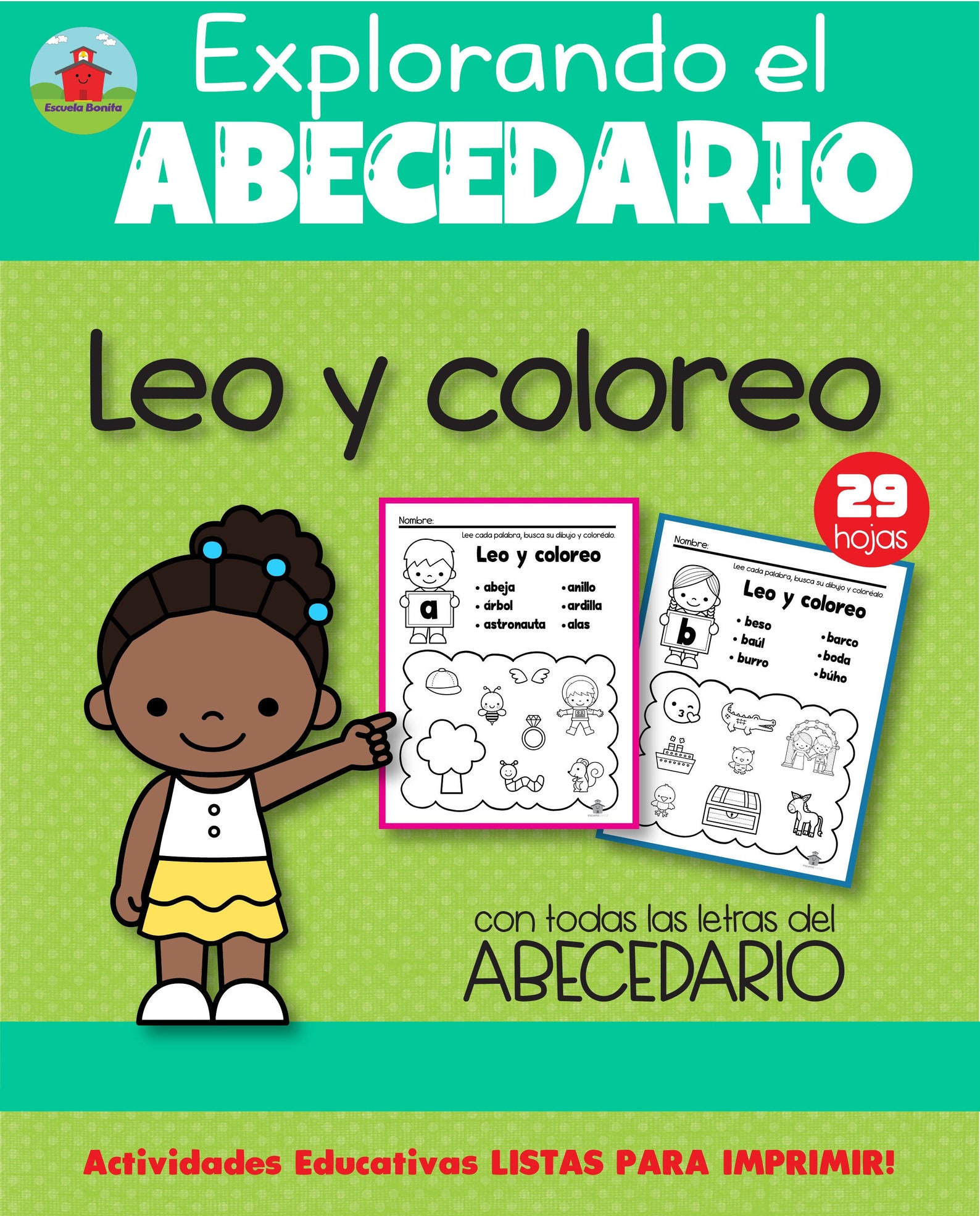 LEO Y COLOREO Con El Abecedario / Spanish Alphabet "read and Color ...