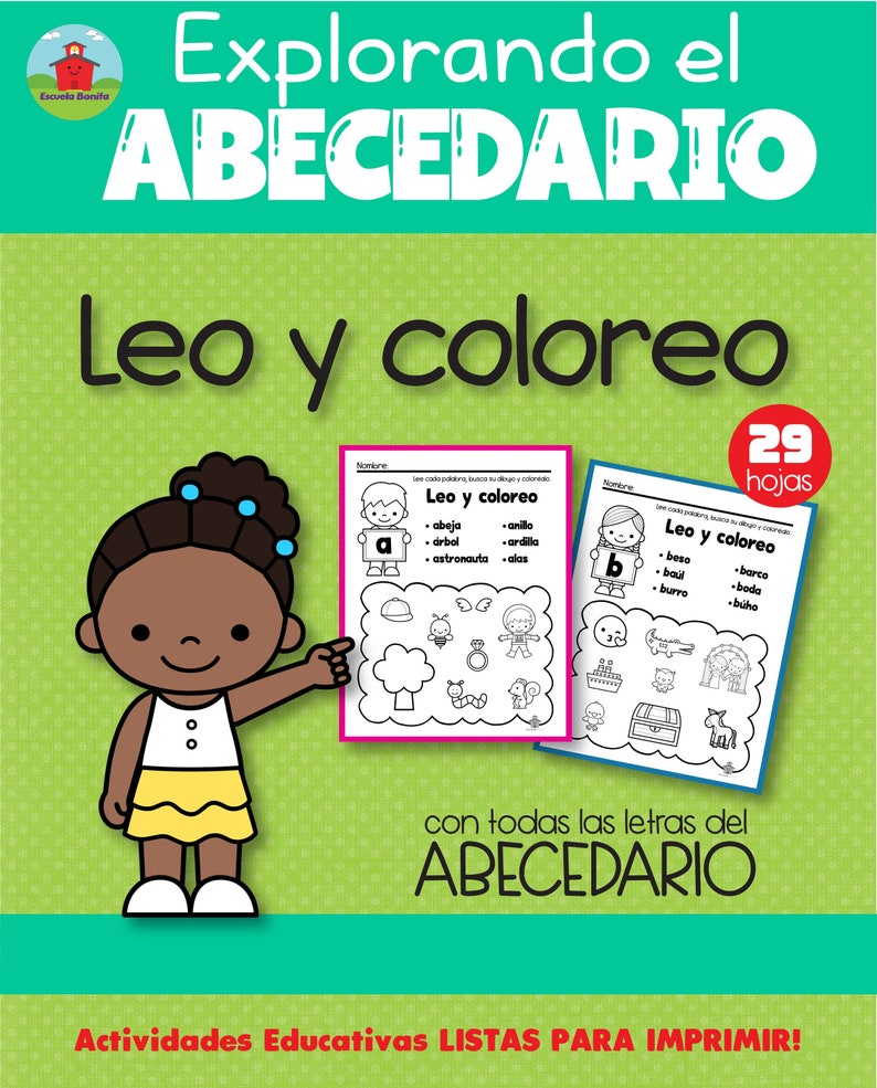LEO Y COLOREO Con El Abecedario / Spanish Alphabet "read and Color ...