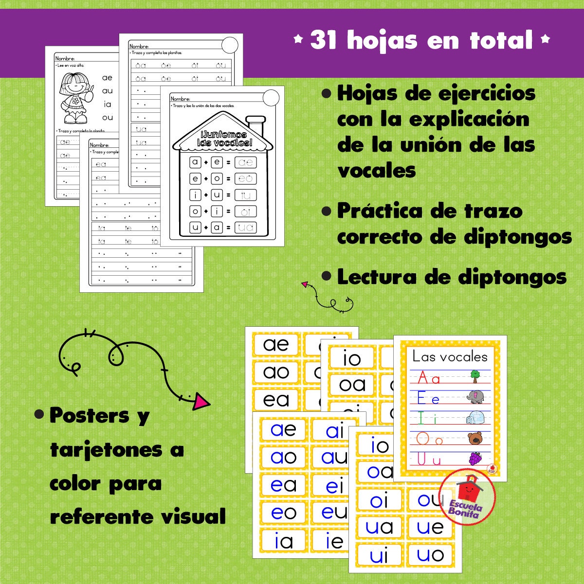 VOCALES BUNDLE La Aventura De Aprender a Leer Y Escribir En SCRIPT - Etsy