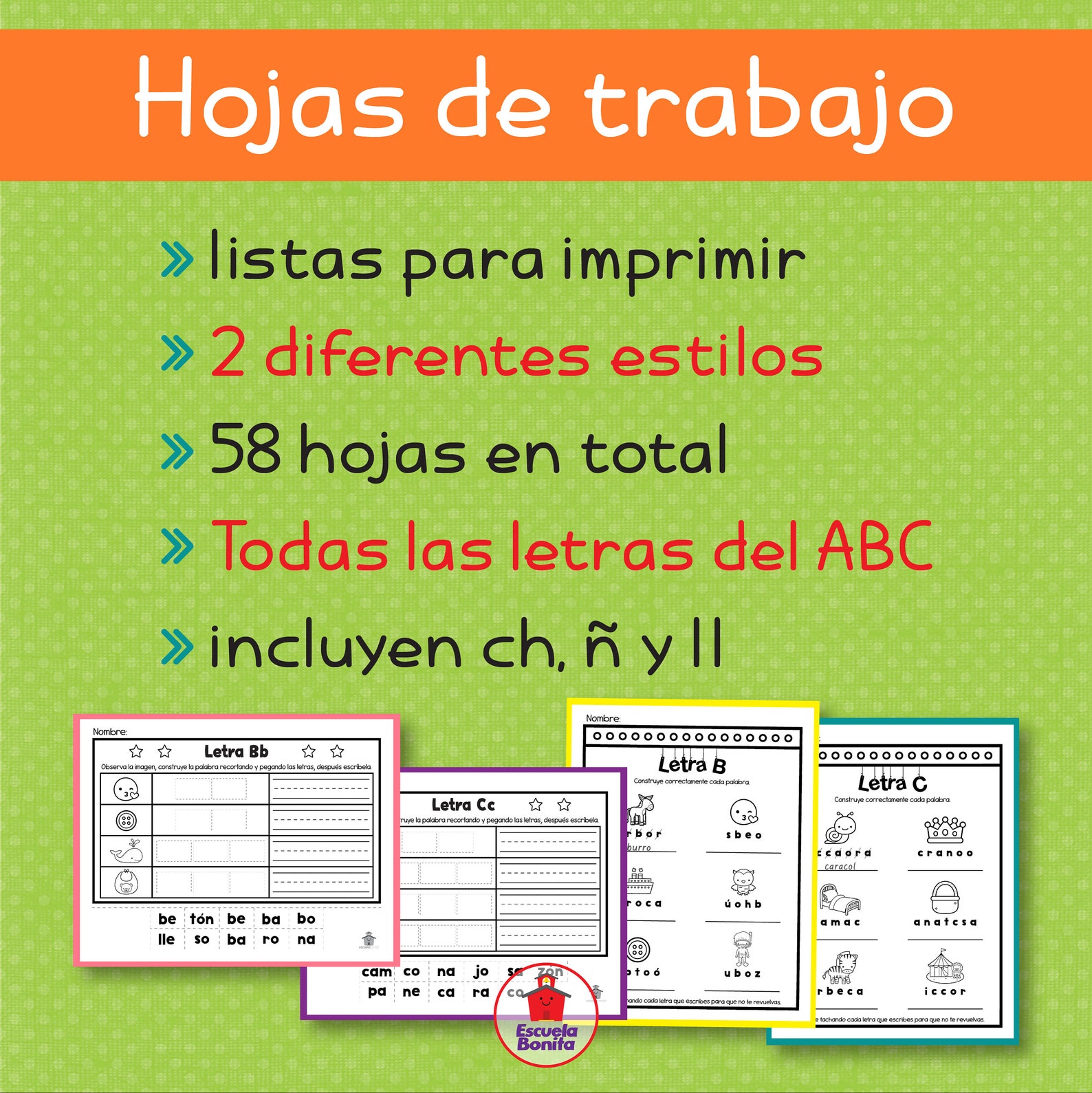 CONSTRUYO PALABRAS Con El Abecedario / Spanish Alphabet Word Building ...