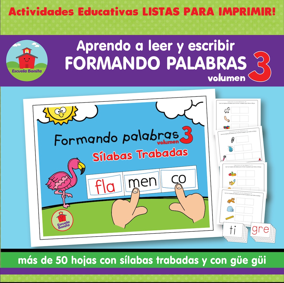 Aprendo a Leer Y Escribir FORMANDO PALABRAS "volumen 3" Con Sílabas ...