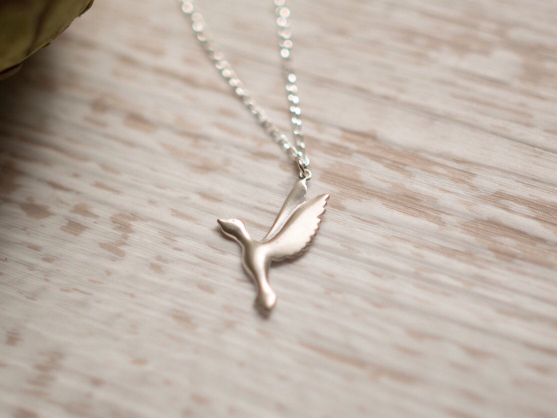 Goose Pendant Necklace in Sterling Silver Gift for Her - Etsy