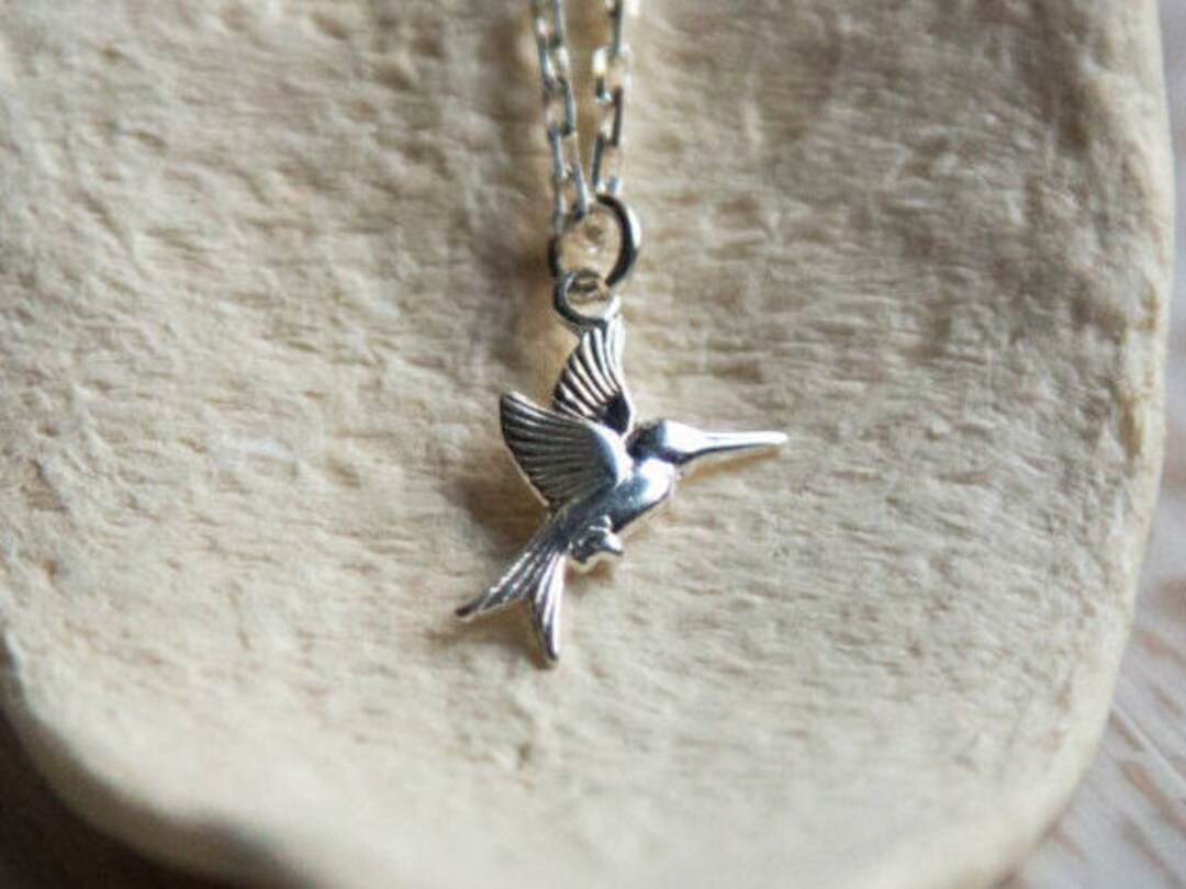 Little Hummingbird Pendant Necklace in Sterling Silver, Silver ...