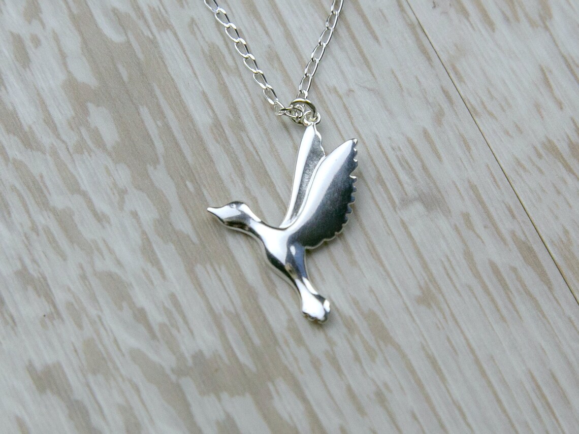 Goose Pendant Necklace in Sterling Silver, Gift for Her, Sister, Best ...
