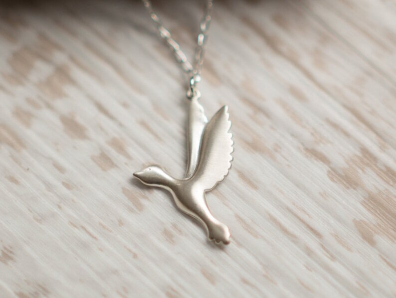 Goose Pendant Necklace in Sterling Silver Gift for Her - Etsy