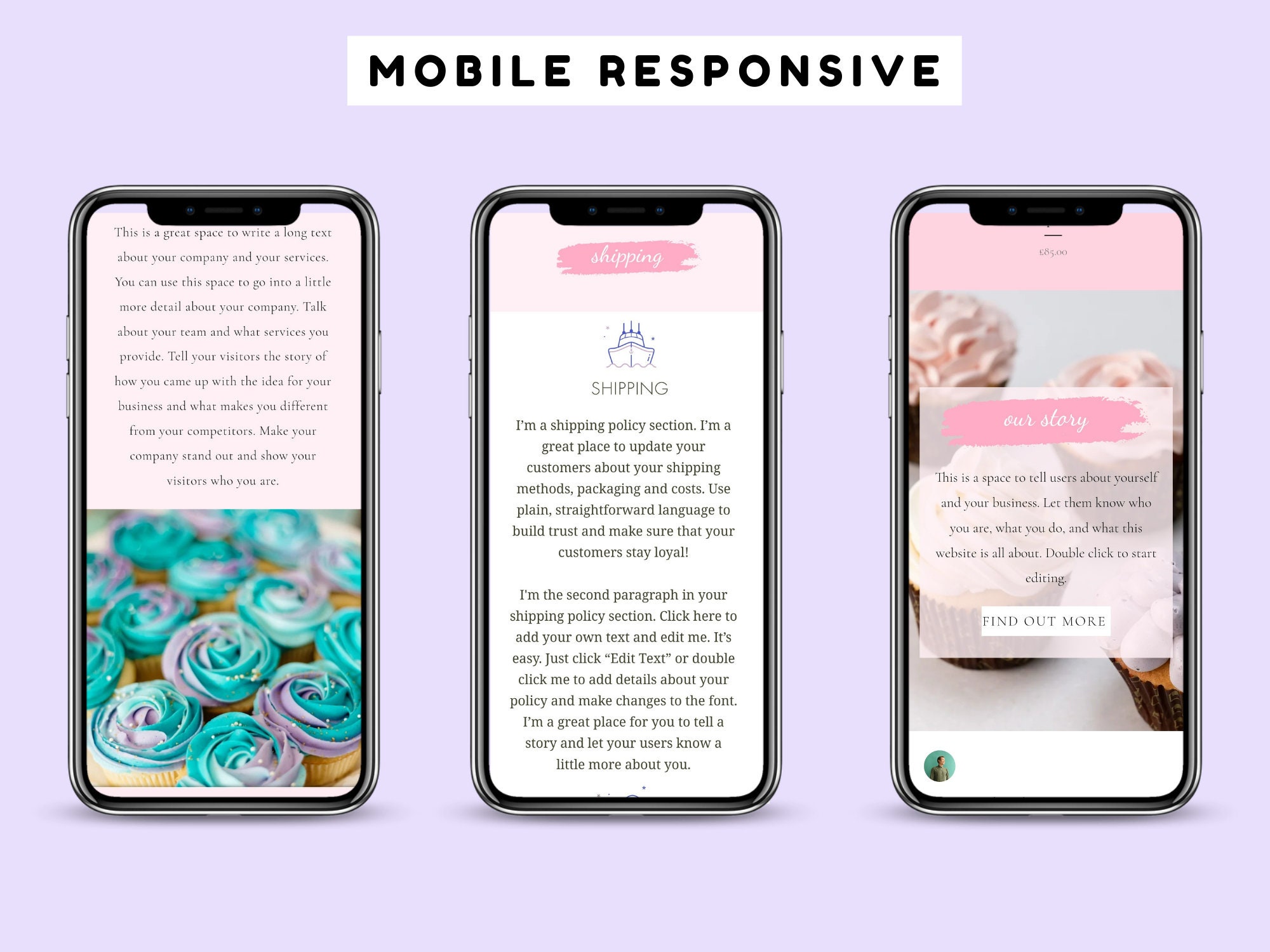 Wix Website Template for Cake Shop | Customizable Pastel Theme ...