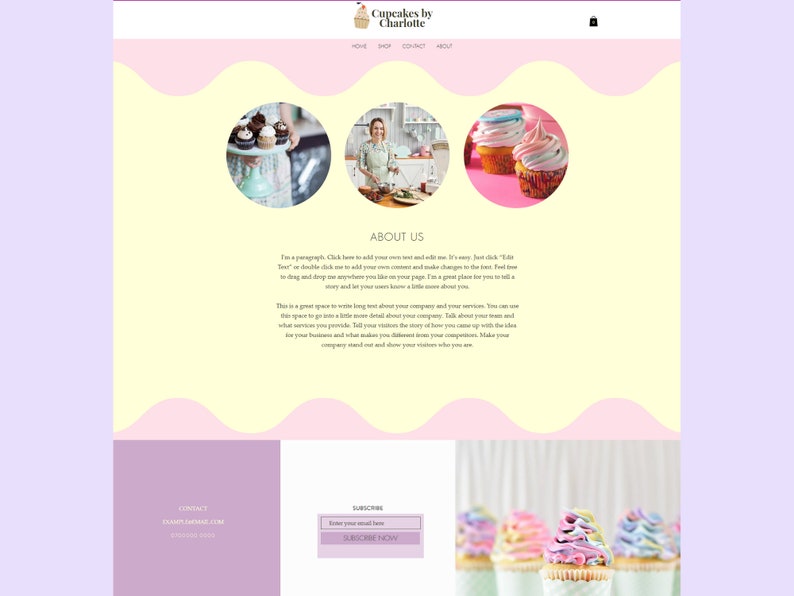 Wix Website Template for Cake Shop | Customizable Pastel Theme ...