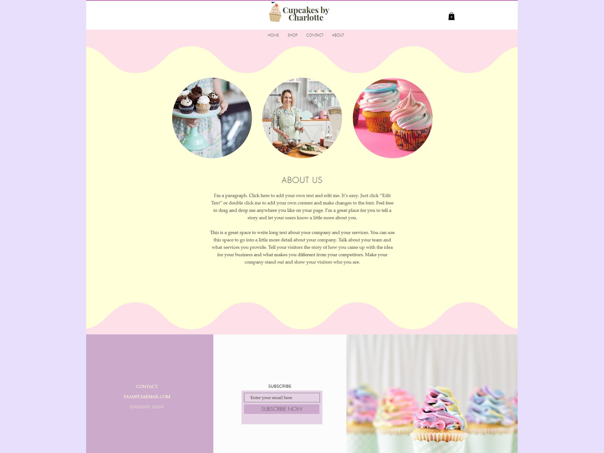 Wix Website Template for Cake Shop | Customizable Pastel Theme ...