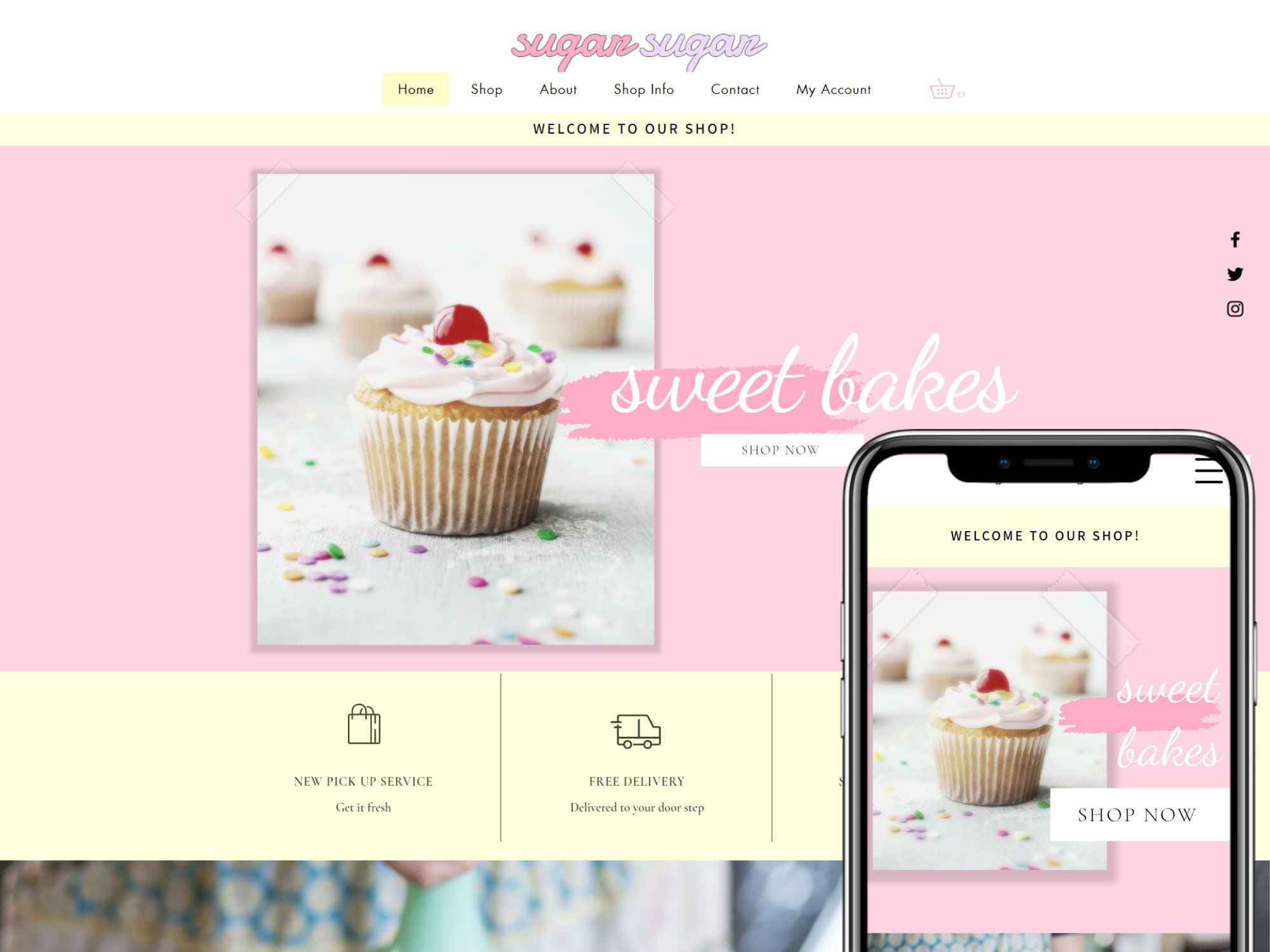 Wix Website Template for Cake Shop | Customizable Pastel Theme ...