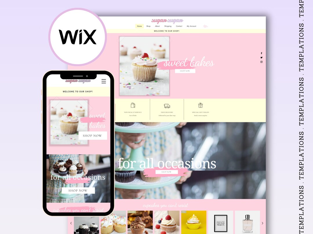 Wix Website Template for Cake Shop | Customizable Pastel Theme ...