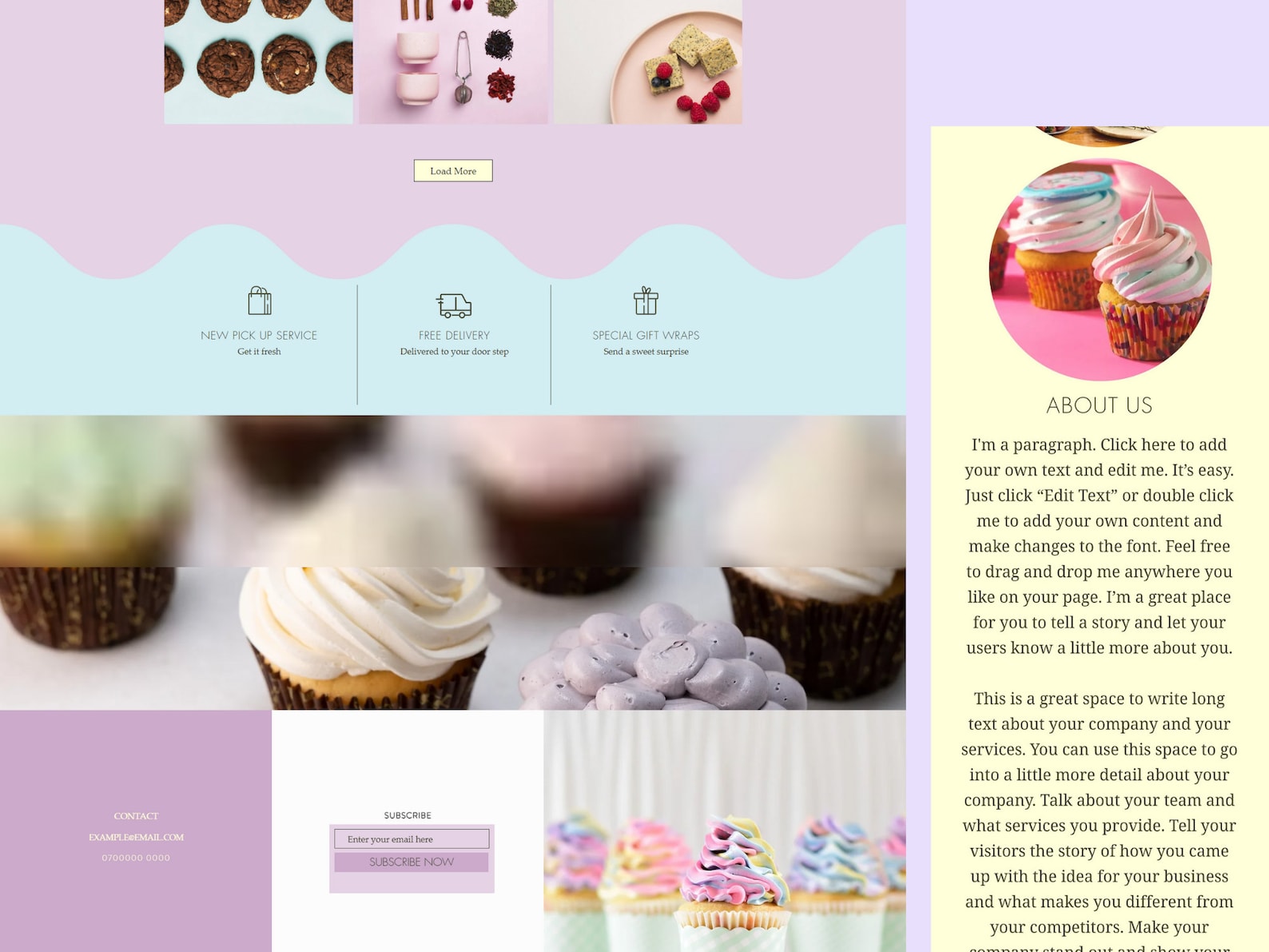 Wix Website Template for Cake Shop | Customizable Pastel Theme ...