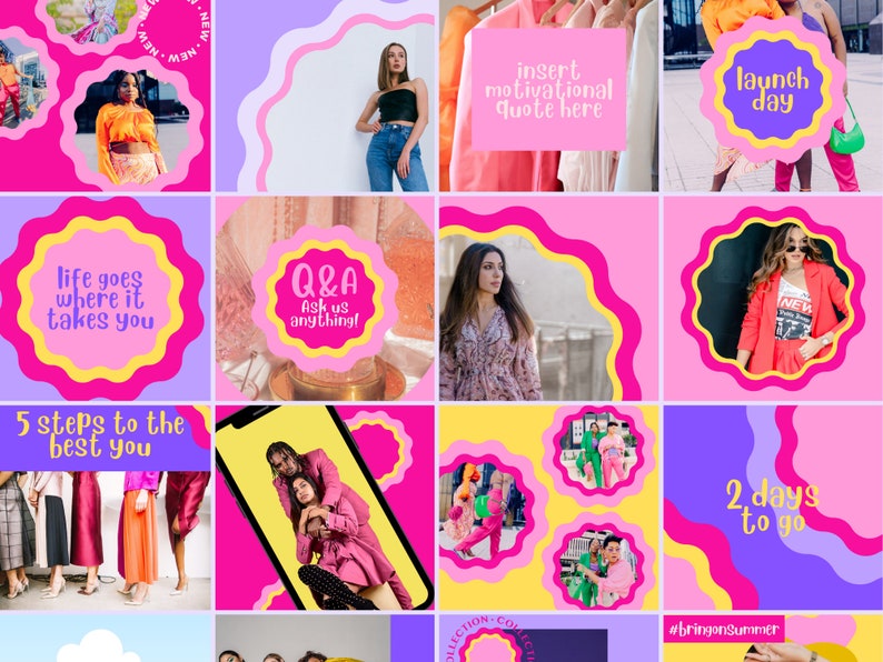 40 Colourful Instagram Posts Templates Fully Editable & Customizable in ...