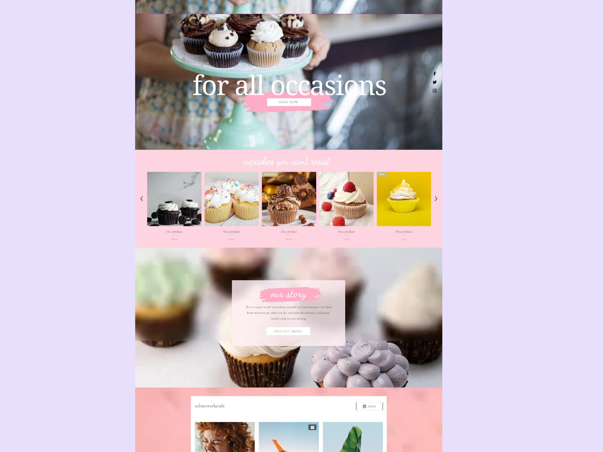 Wix Website Template for Cake Shop | Customizable Pastel Theme ...