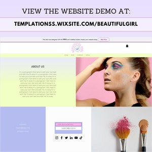 Beauty Wix Website Template - Customisable Fashion Website Theme for ...