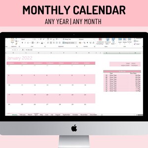 Monthly Planner Excel Spreadsheet | Digital | Organise Your Life | Any ...