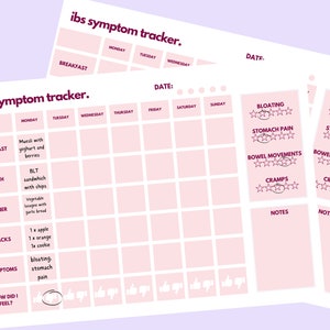 IBS Symptom Tracker: Printable Food Diary, FODMAP Diet (PDF) - Etsy ...