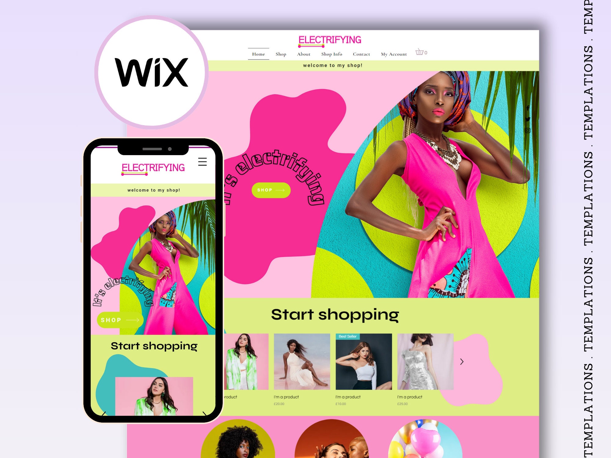 Wix Website Template for Fashion Shop | Customizable Vibrant Colourful ...
