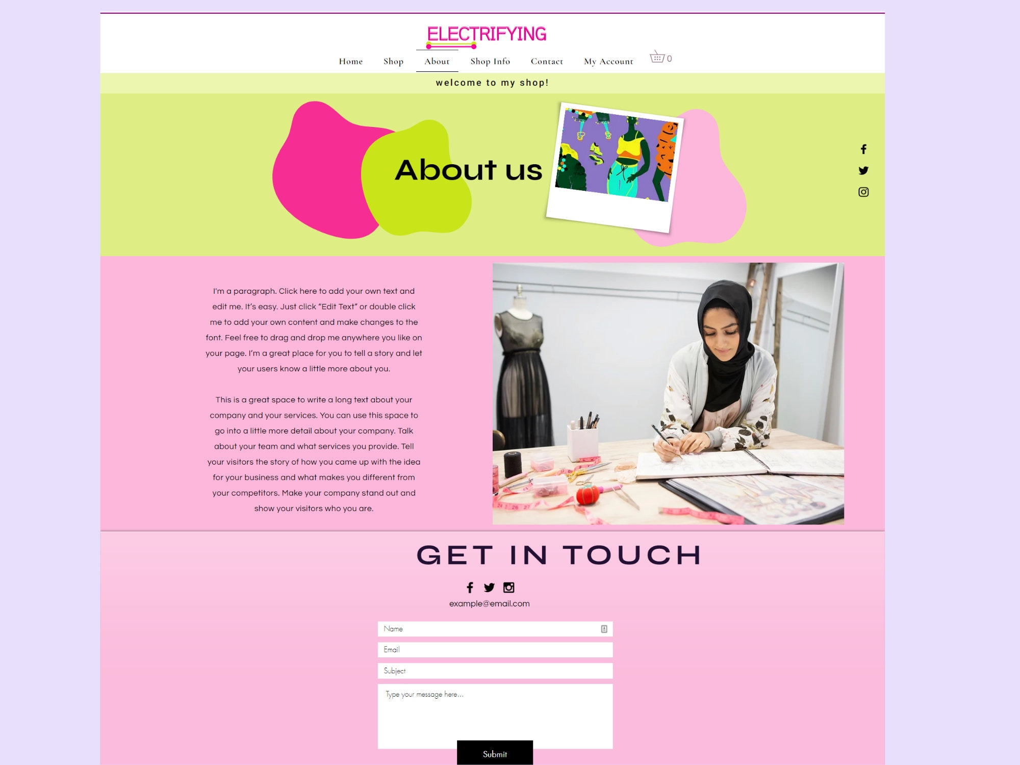 Wix Website Template for Fashion Shop | Customizable Vibrant Colourful ...