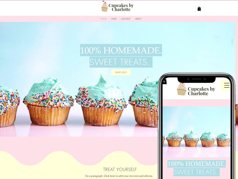 Wix Website Template for Cake Shop | Customizable Pastel Theme ...