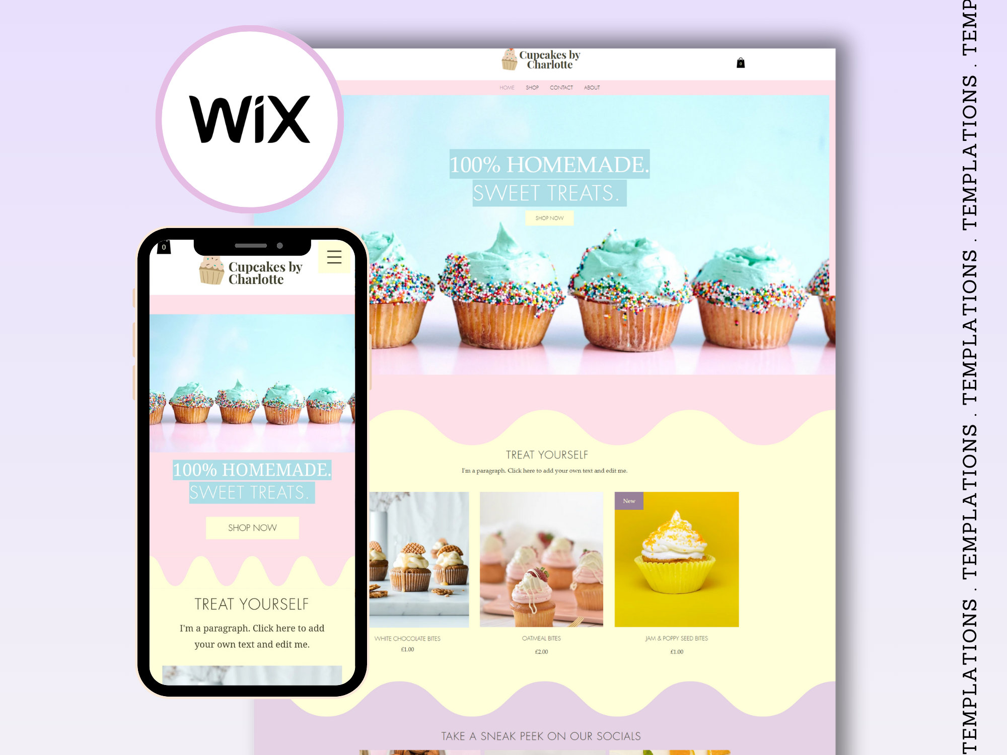 Wix Website Template for Cake Shop | Customizable Pastel Theme ...