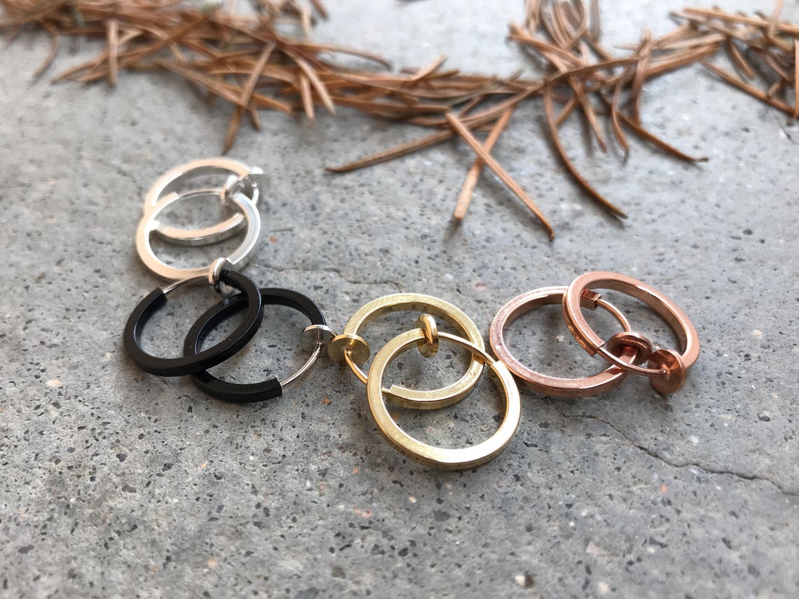 Hoops 15mm Invisible Clip on Earrings Clip on Hoop Earrings | Etsy