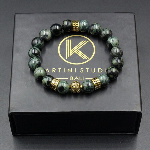 Dark Green Jade Bracelet Jade Bracelet Men's Beaded - Etsy