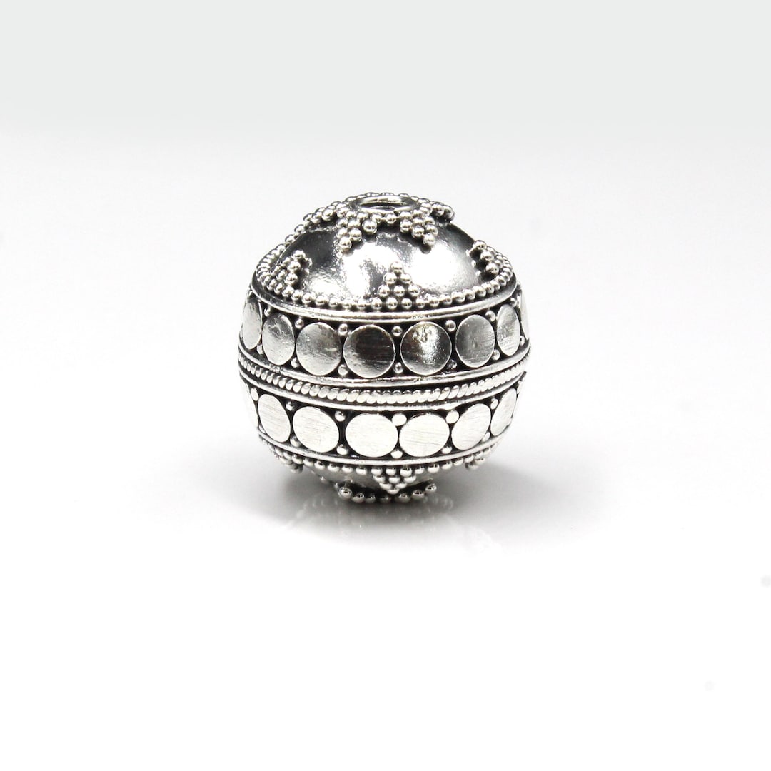 Single 18mm 925 Sterling Silver Bead, Sterling Silver Granulation Bead ...