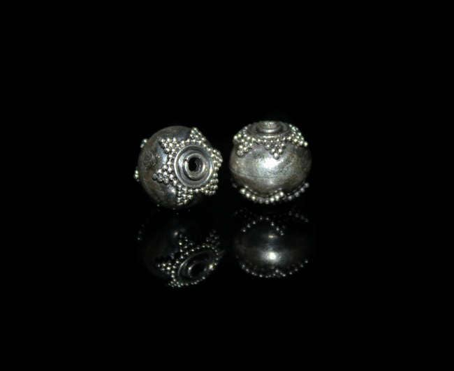 Four 10mm Sterling Silver Beads, 10mm Sterling Silver Bali Beads, Bali ...