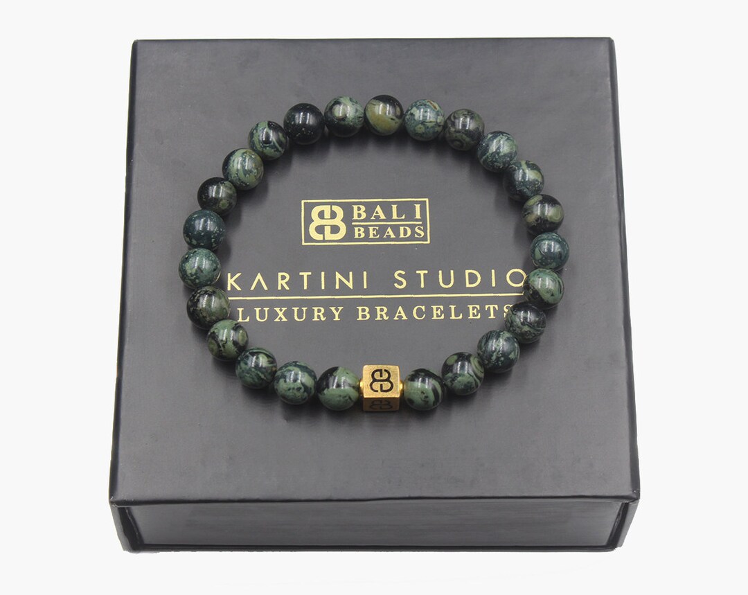 Dark Green Jade Bracelet, Jade Bracelet, Men's Beaded Bracelet, Mens ...