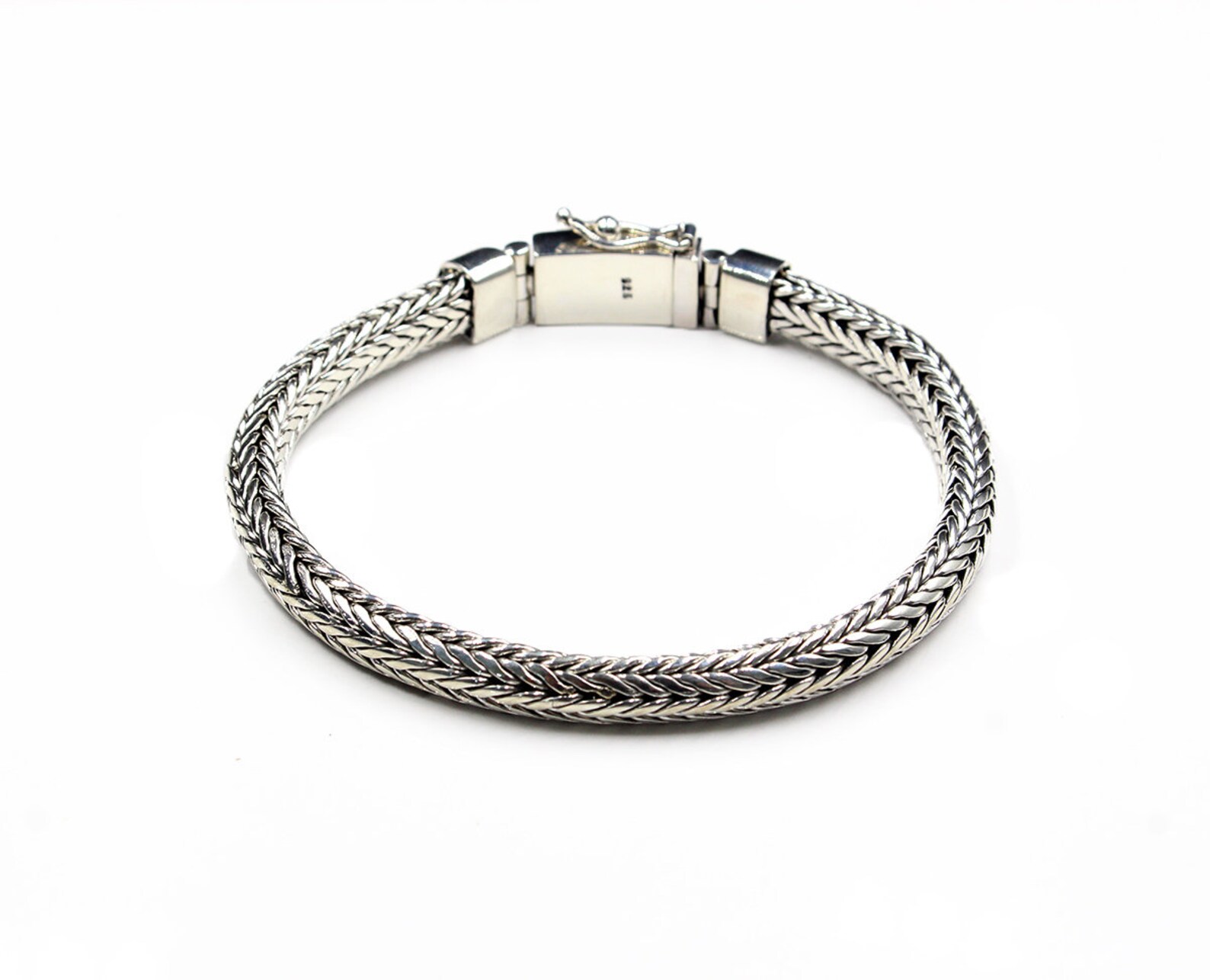 8mm Sterling Silver Snakeskin Bracelet Sterling Silver Chain | Etsy