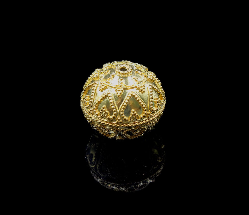Single 22mm 22 Karat Gold Plated Sterling Silver Bead Large - Etsy