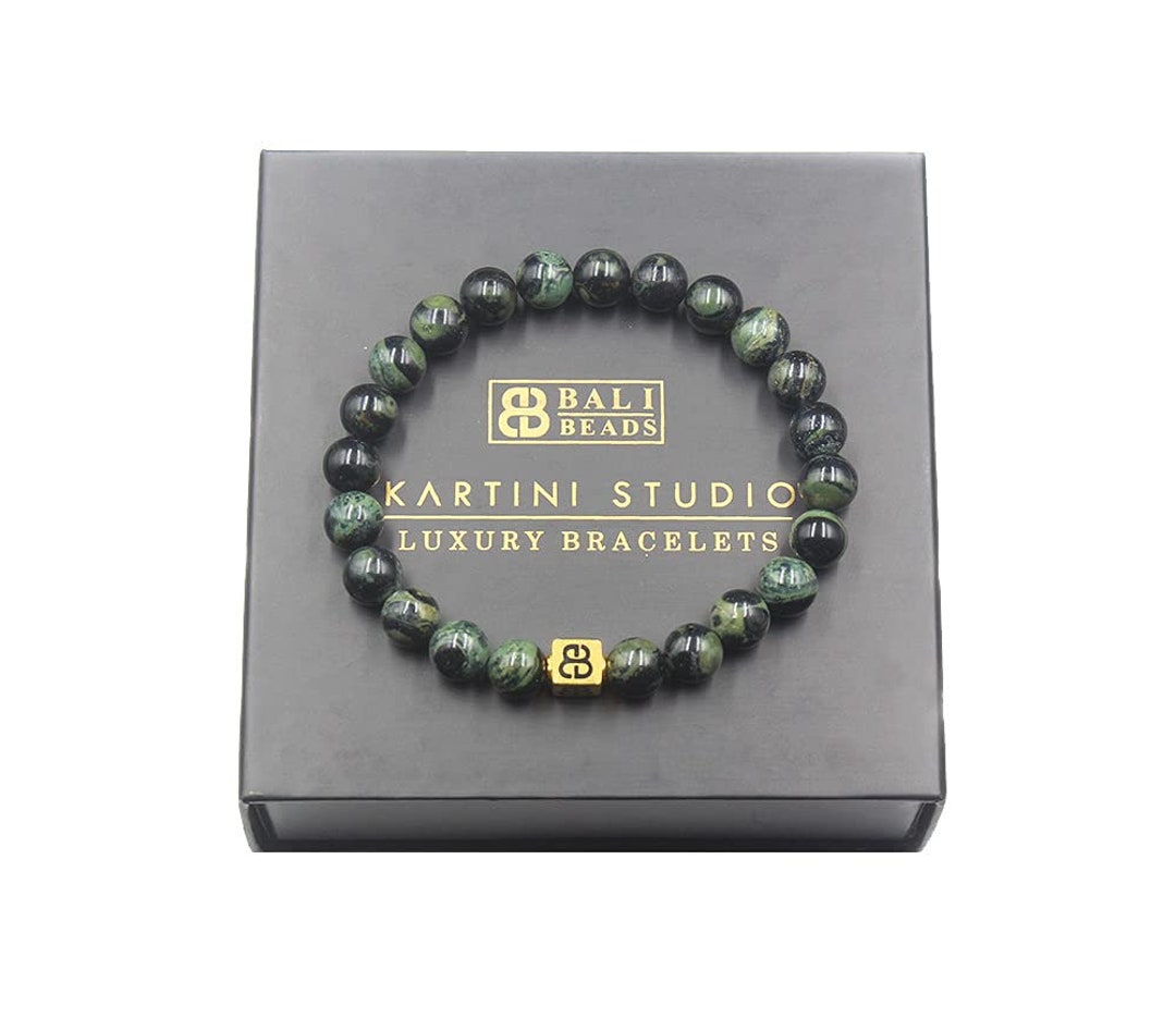 Dark Green Jade Bracelet, Jade Bracelet, Men's Beaded Bracelet, Mens ...