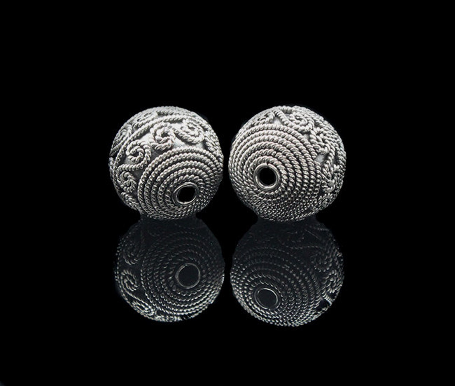 Four 14mm Sterling Silver Bali Beads 14mm Bali Beads 14mm - Etsy