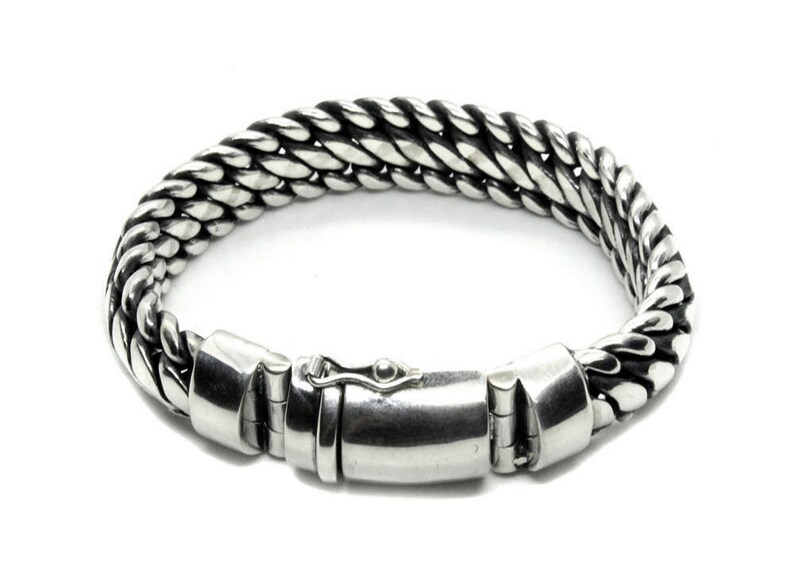 Heavy Duty Solid Sterling Silver Bracelet. Men's Heavy | Etsy