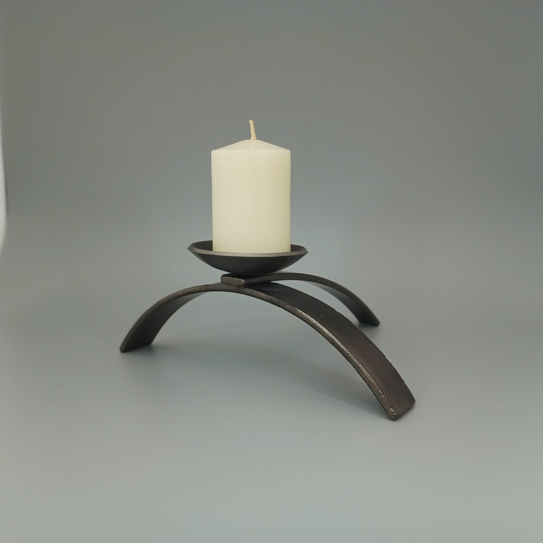 Hand Forged Arch Candlestick. Made by A Blacksmith - Etsy